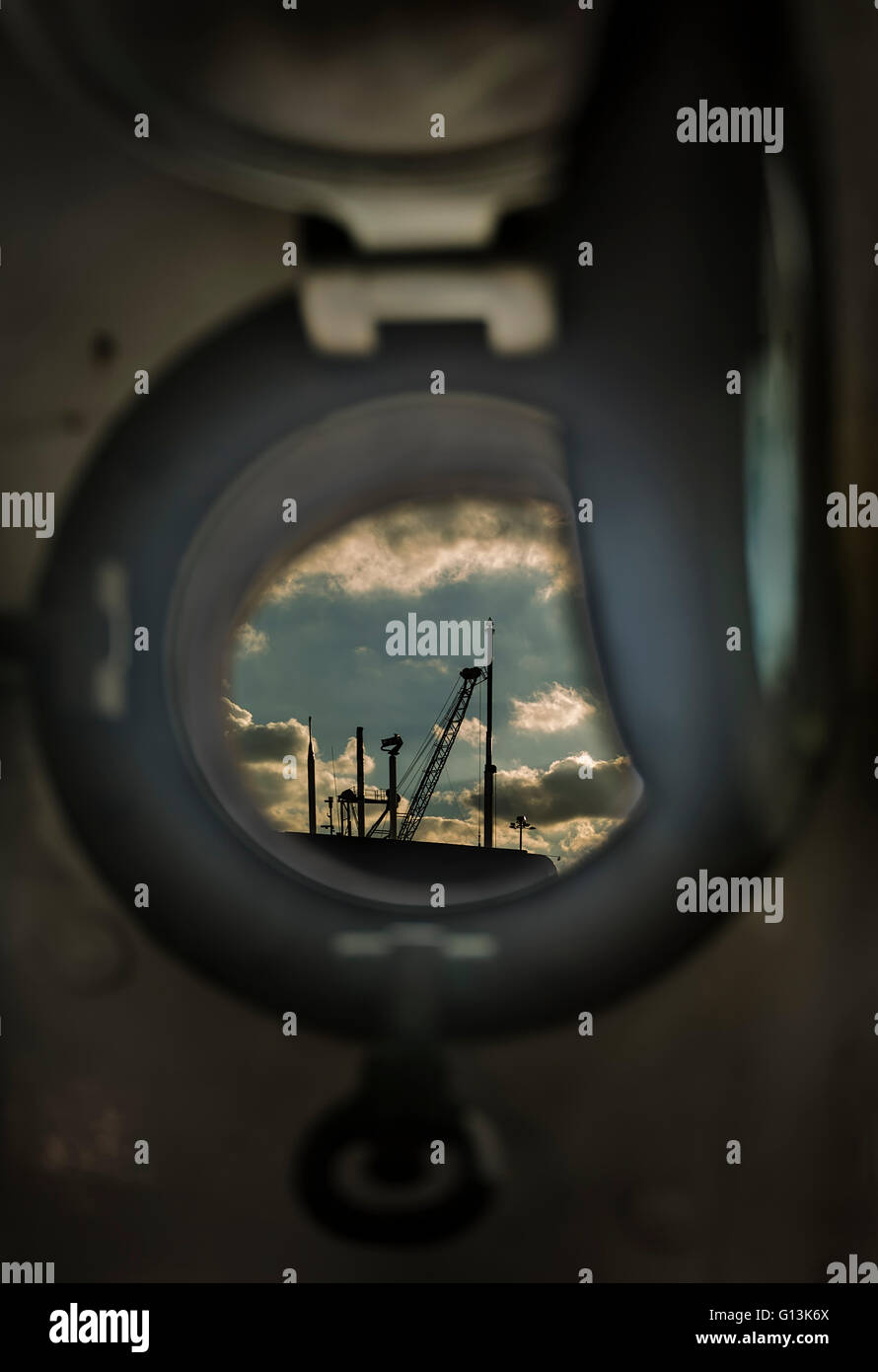 A view through a port hole Stock Photo - Alamy