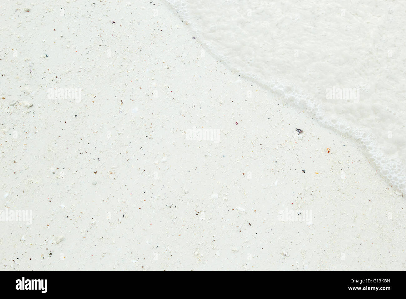 Background of sandy white coastline with water from a tropical beach ...