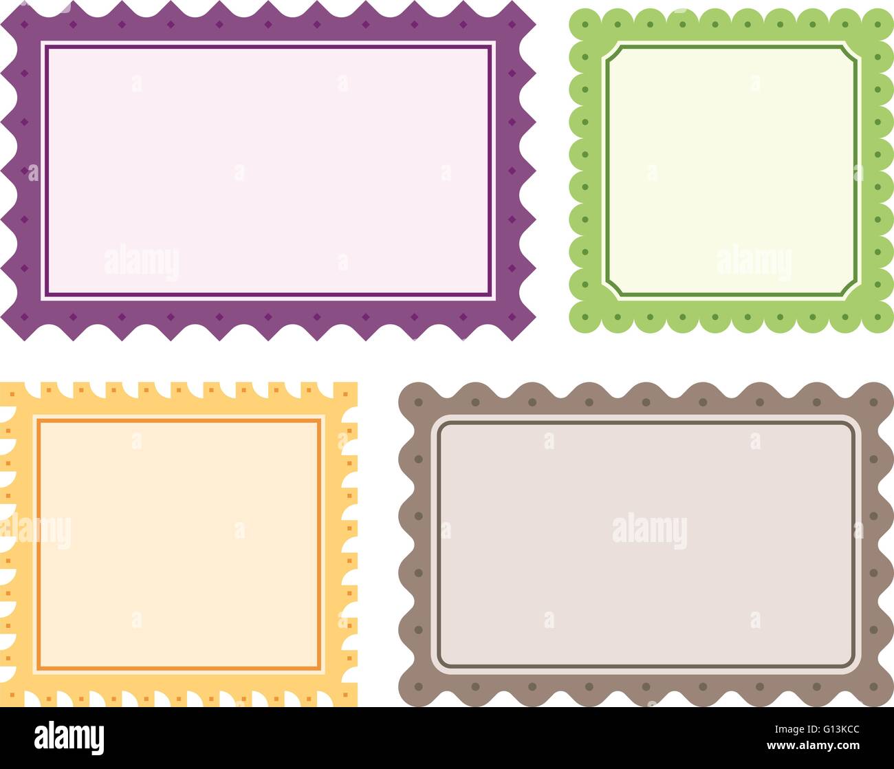 Set of 4 Vector Borders, design in various styles Stock Vector Image ...