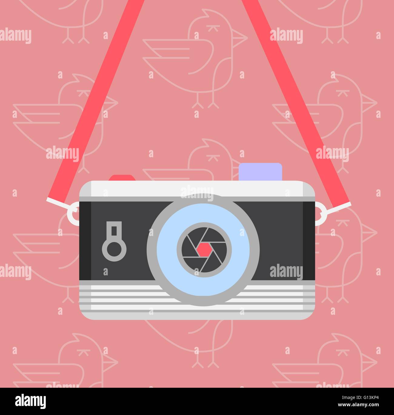 Retro style digital camera logo or icon, vector Stock Vector Image ...
