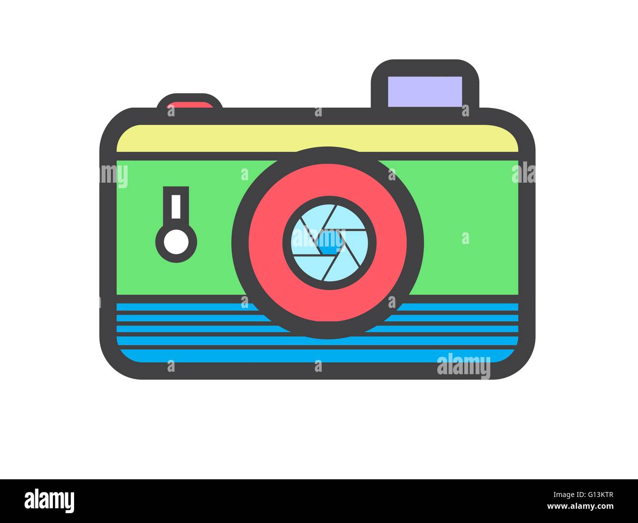 Retro style digital camera logo or icon, vector Stock Vector Image ...