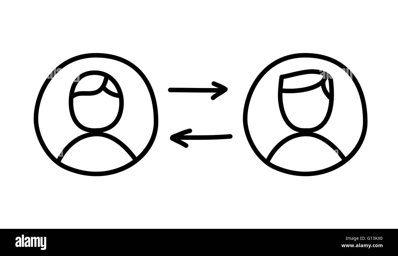 Communication between two users of internet, vector Stock Vector Image ...