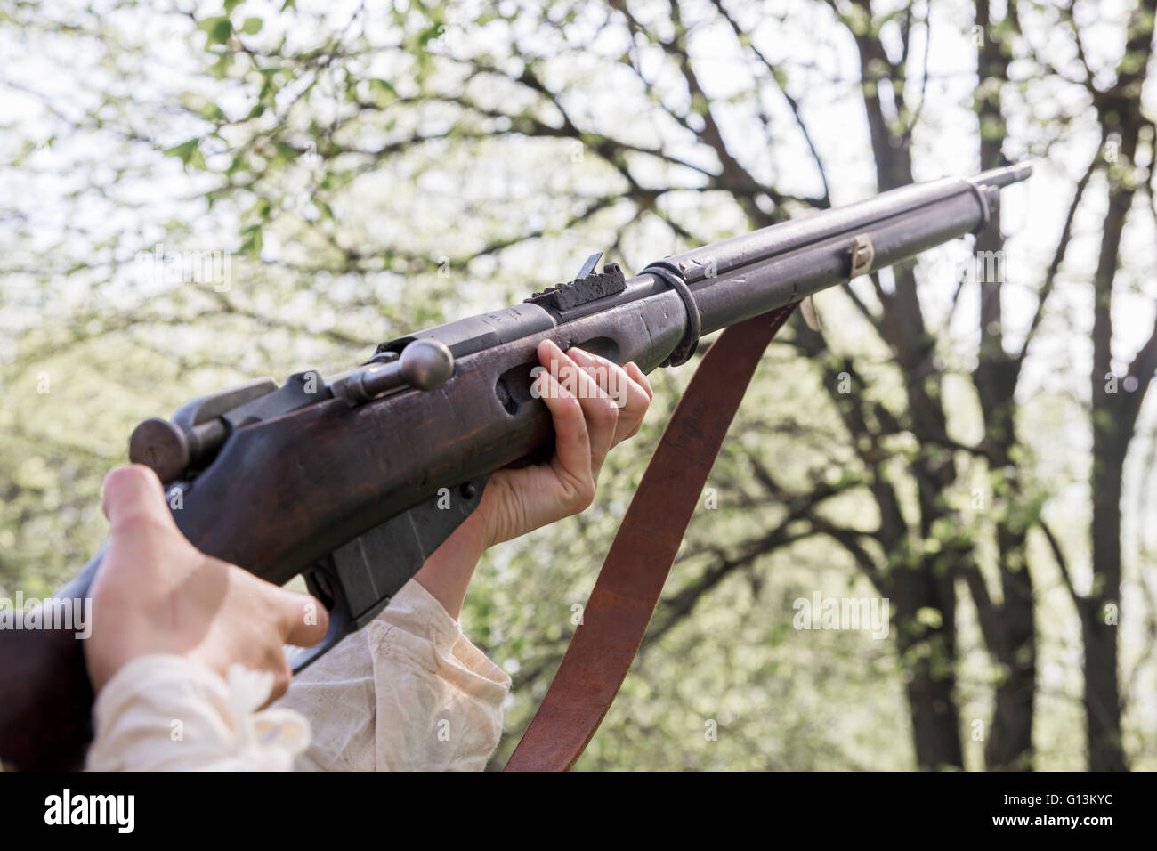 Hand Holding Rifle High Resolution Stock Photography and Images - Alamy