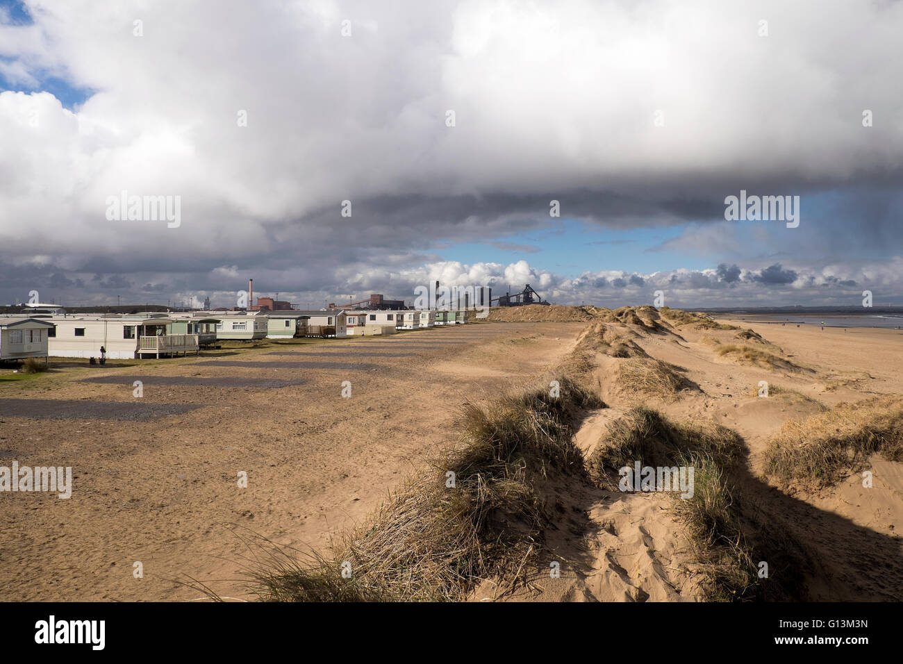 Pictures on the sand dunes and beach around Redcar Stock Photo - Alamy