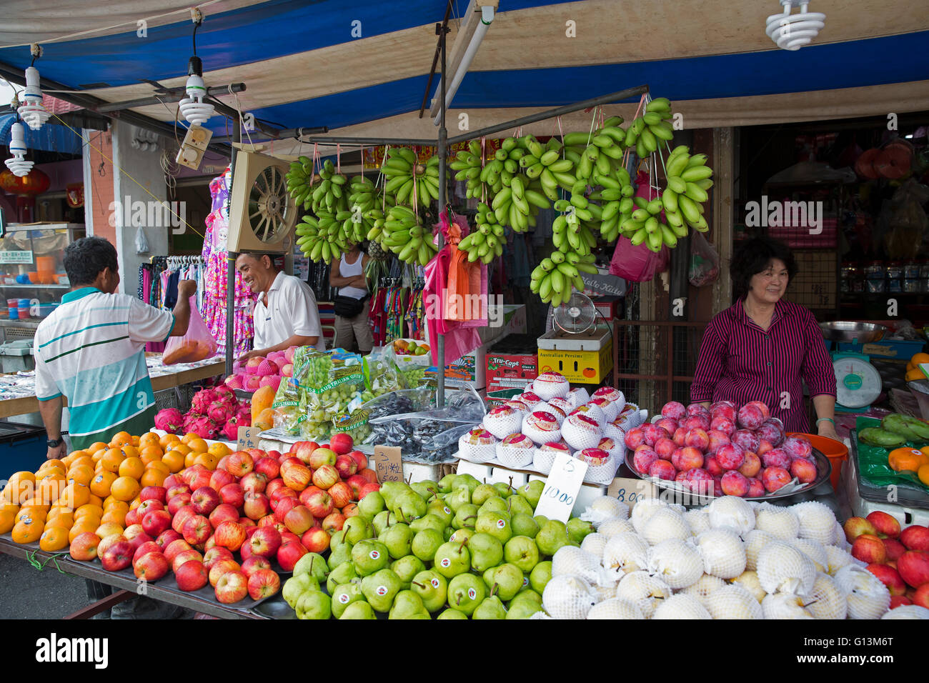 Market stall in Penang Malaysia Stock Photo - Alamy