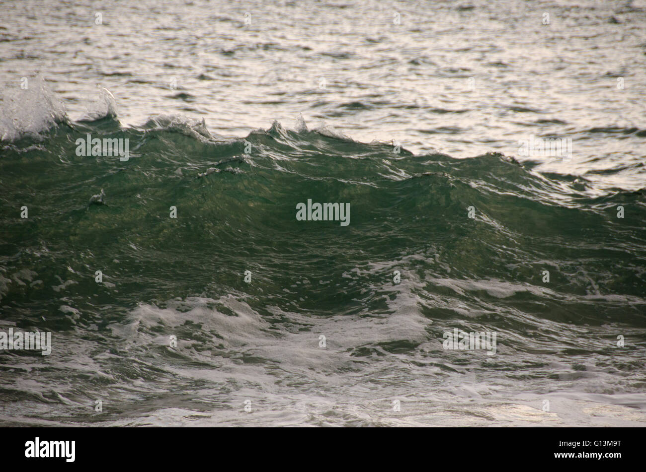 Wave breaking at the beach Stock Photo - Alamy