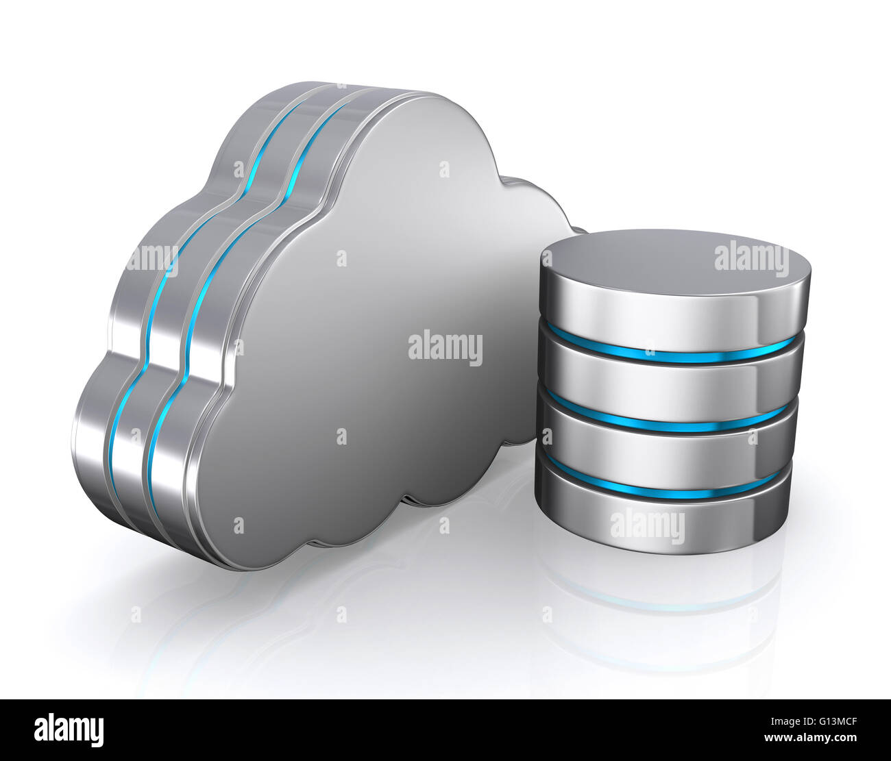 3D illustration of cloud icon, database concept-cloud computing Stock ...