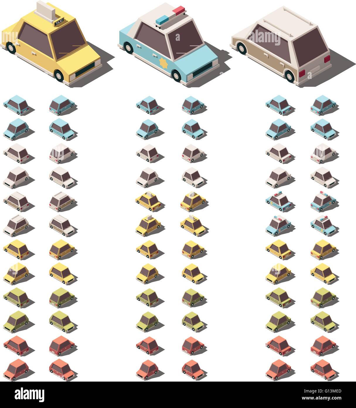 Vector isometric cars set Stock Vector Image & Art - Alamy