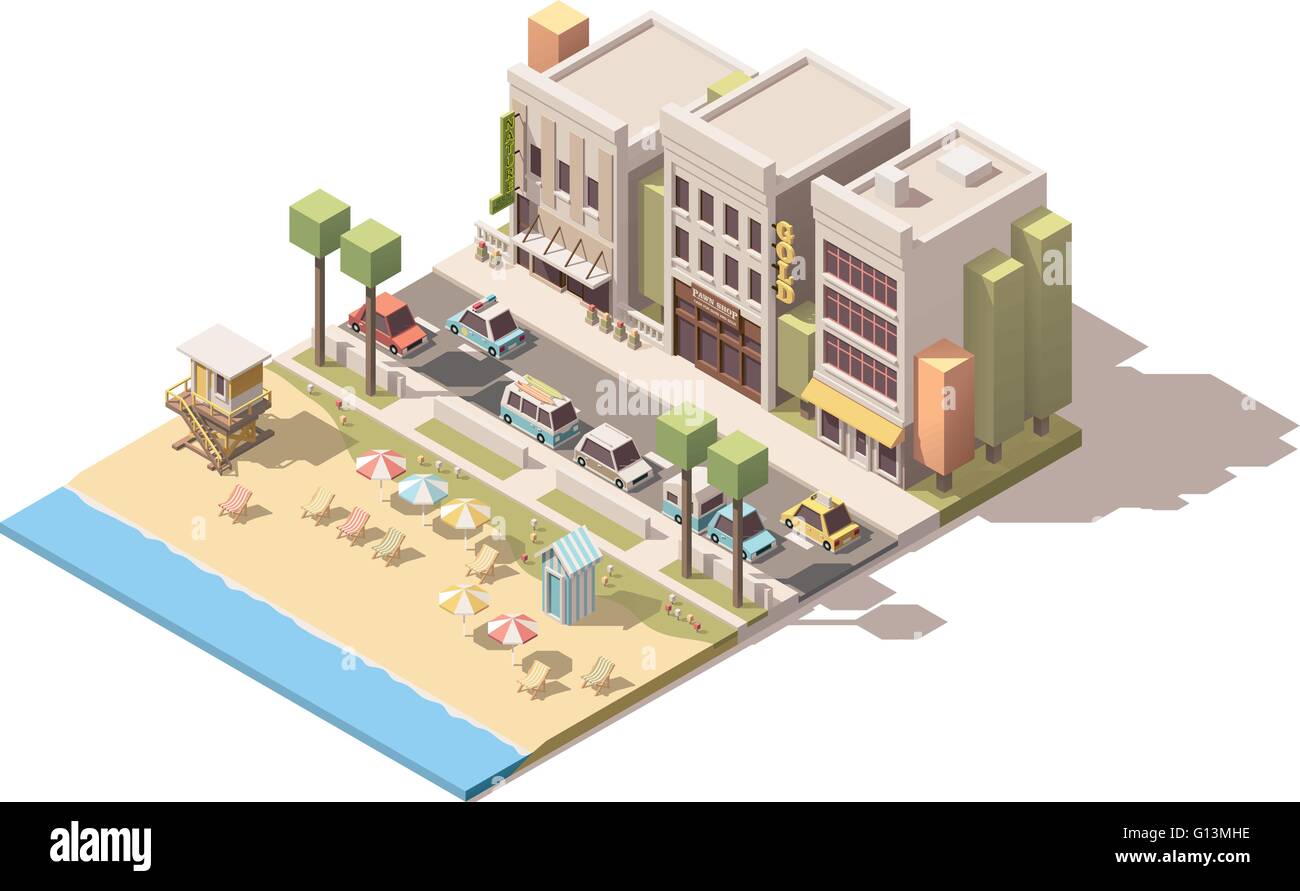 Vector isometric town beach Stock Vector Image & Art - Alamy