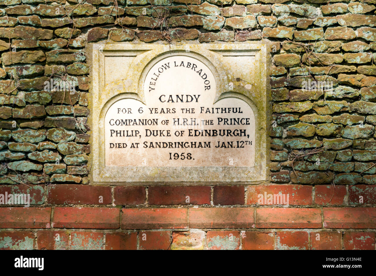 Memorial to a Yellow or Golden Labrador owned by Duke of Edinburgh, set ...