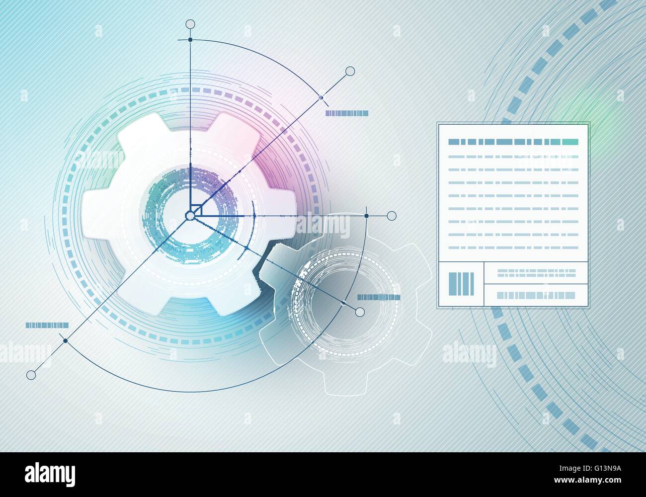 Vector technological infographic layout design. Elements are layered separately in vector file ...