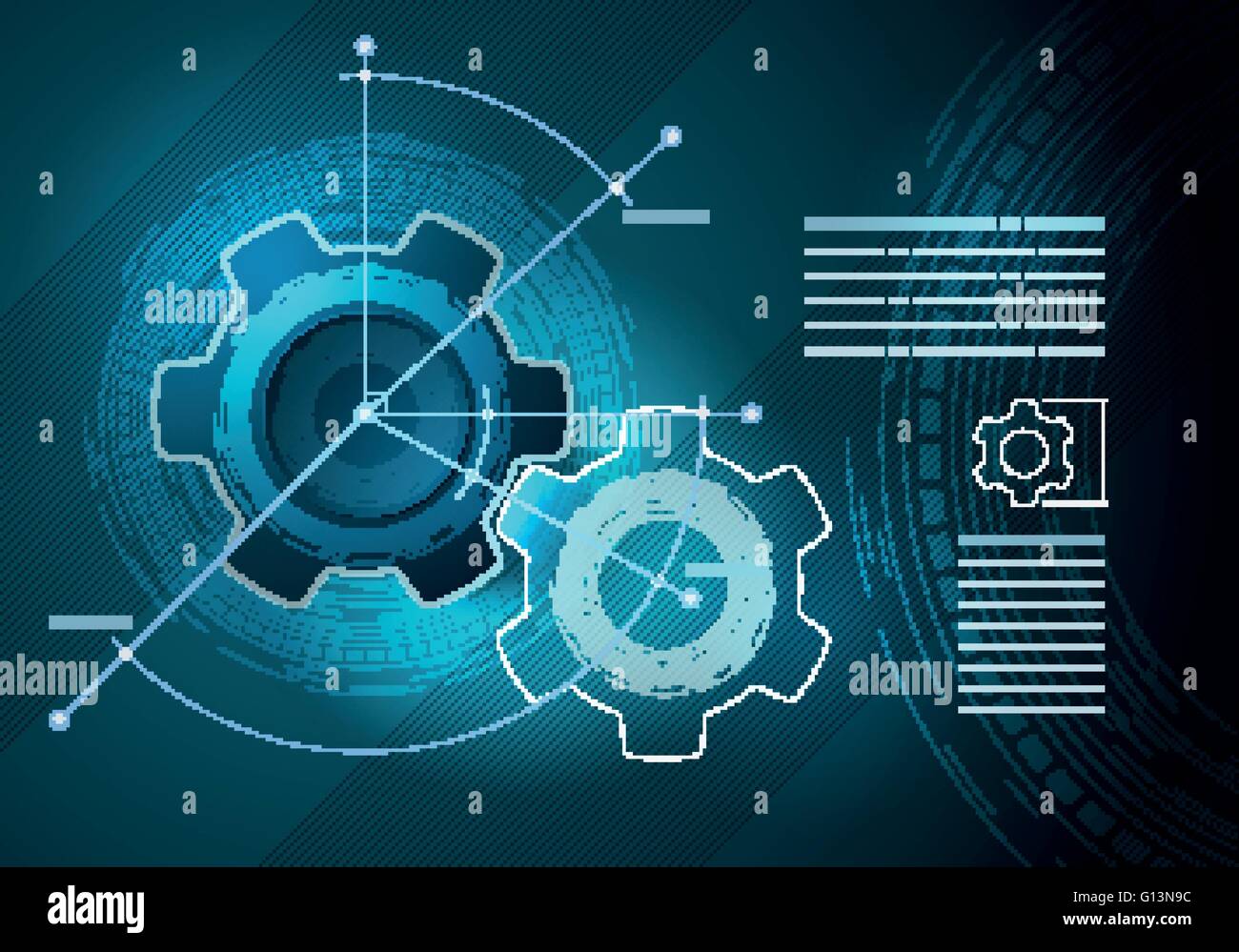 Vector technological infographic layout design. Elements are layered ...