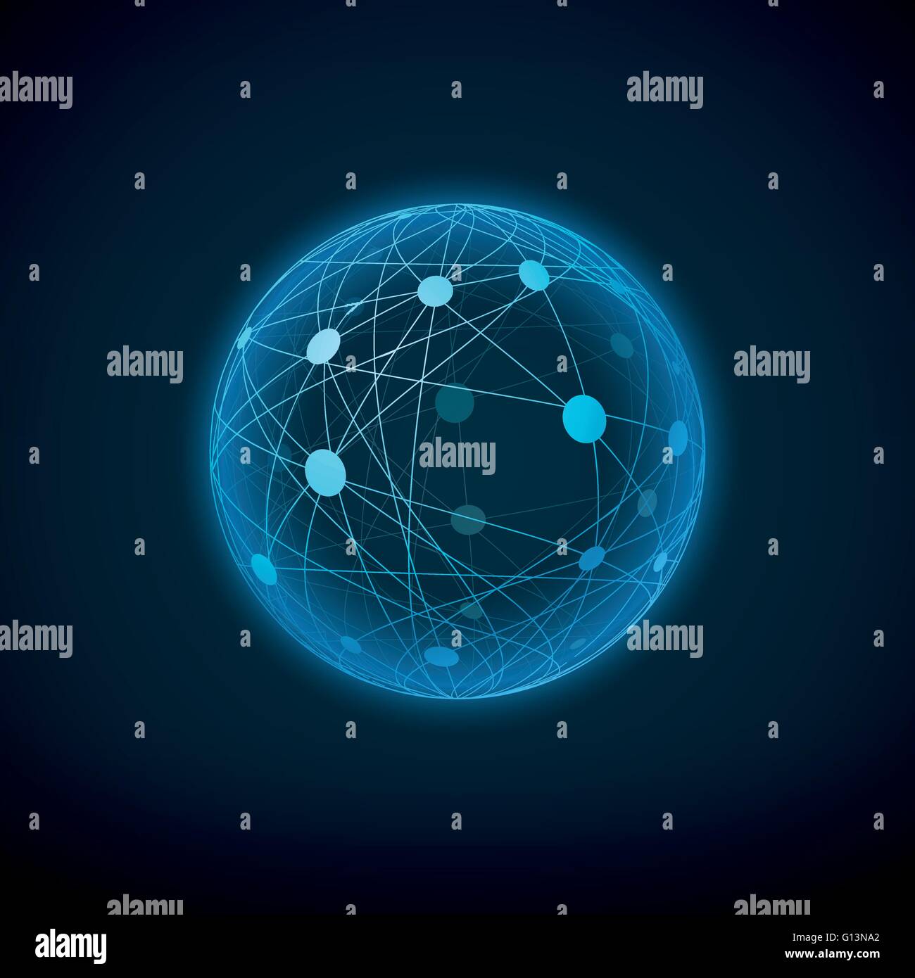 Sphere with connected dots and lines. Layered vector illustration Stock ...