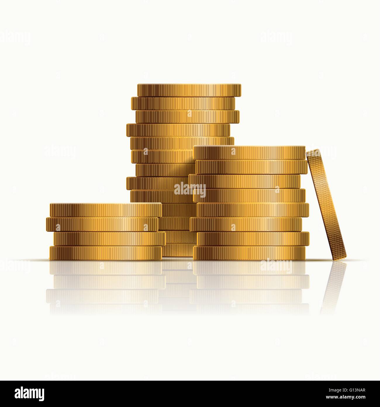 Vector stacked golden coins. Vector illustration Stock Vector Image ...