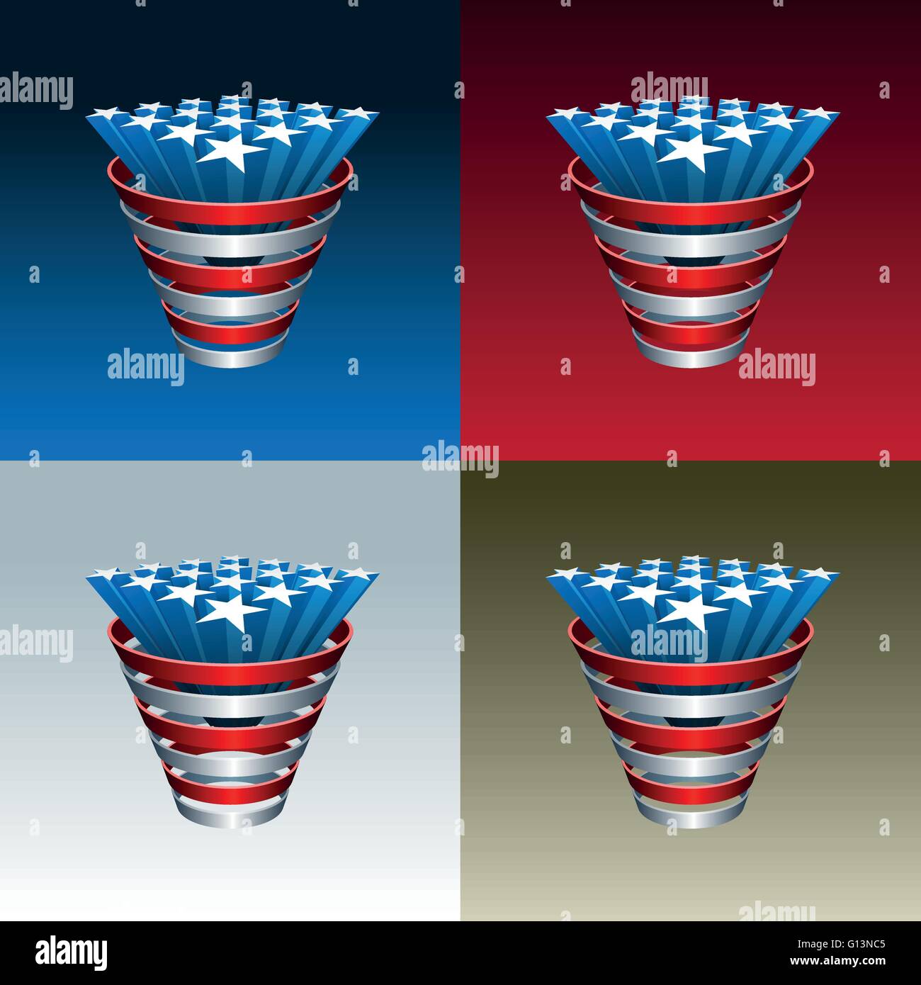 American Stars bunch. Elements are layered separately in vector file ...