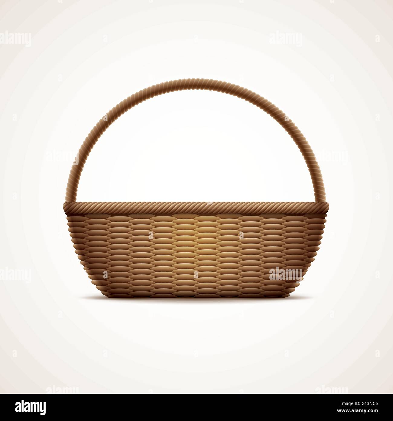 Vector illustration of realistic wicker basket. Elements are layered ...