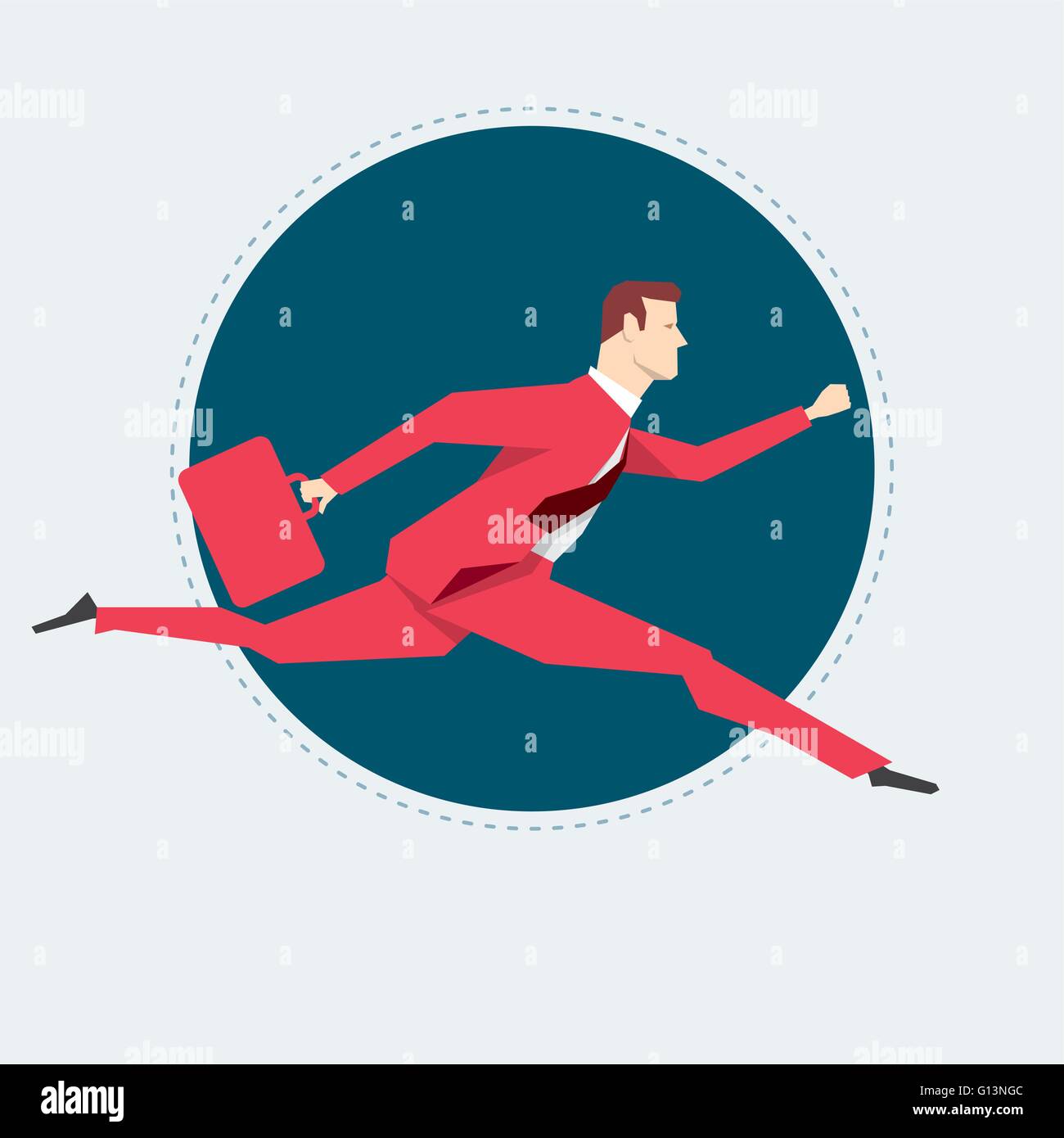 Businessman in red suit. Flat style vector illustration Stock Vector ...