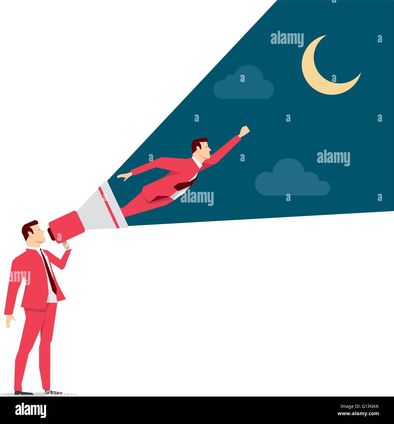 Red suit businessman. Motivation. Vector concept illustration Stock ...