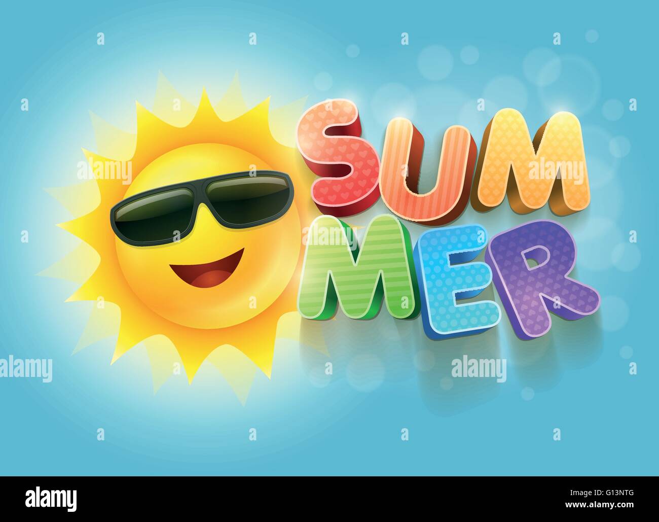Happy Sun Summer design . Elements are layered separately in vector ...