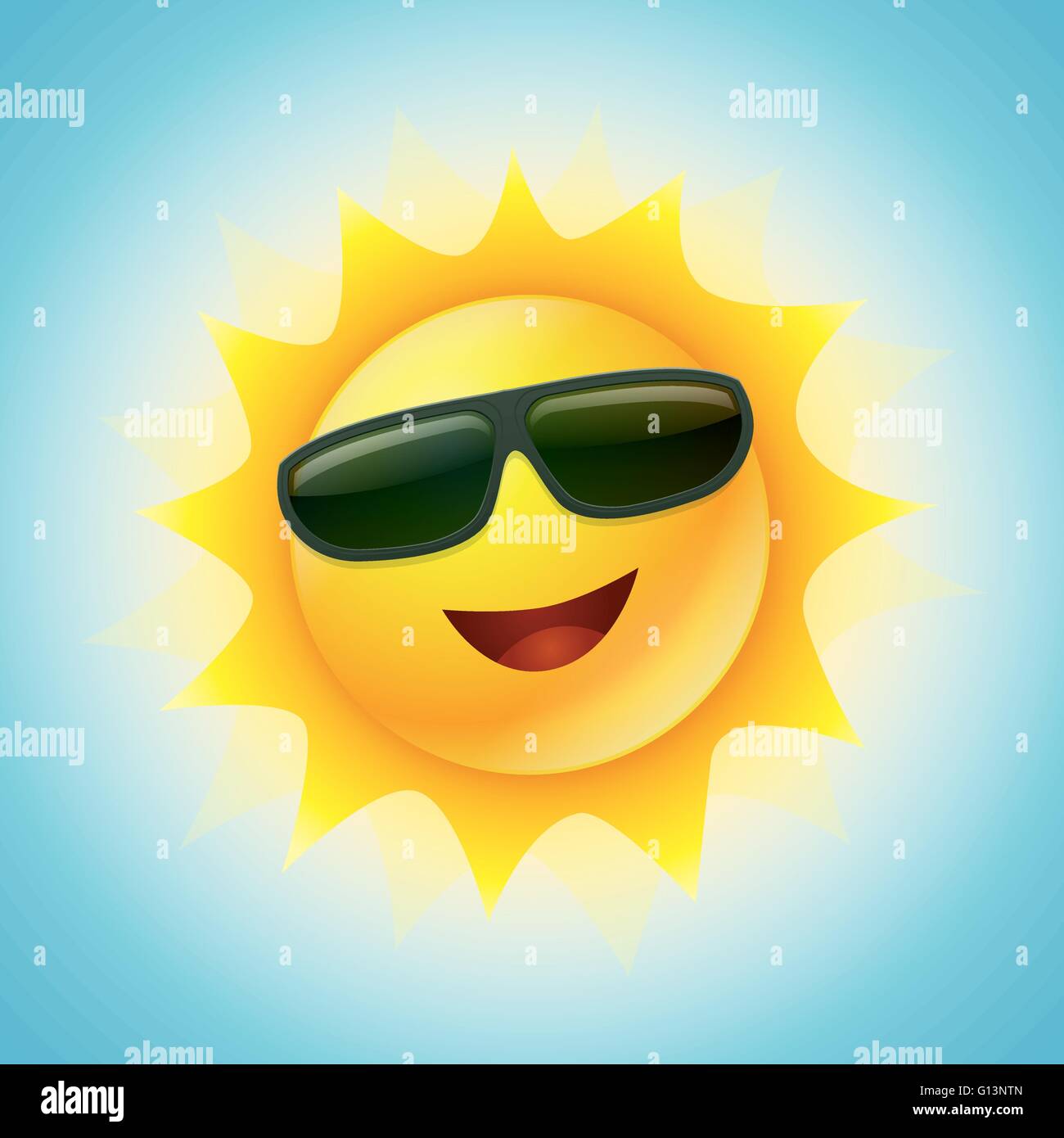 Cartoon Sun With Glasses