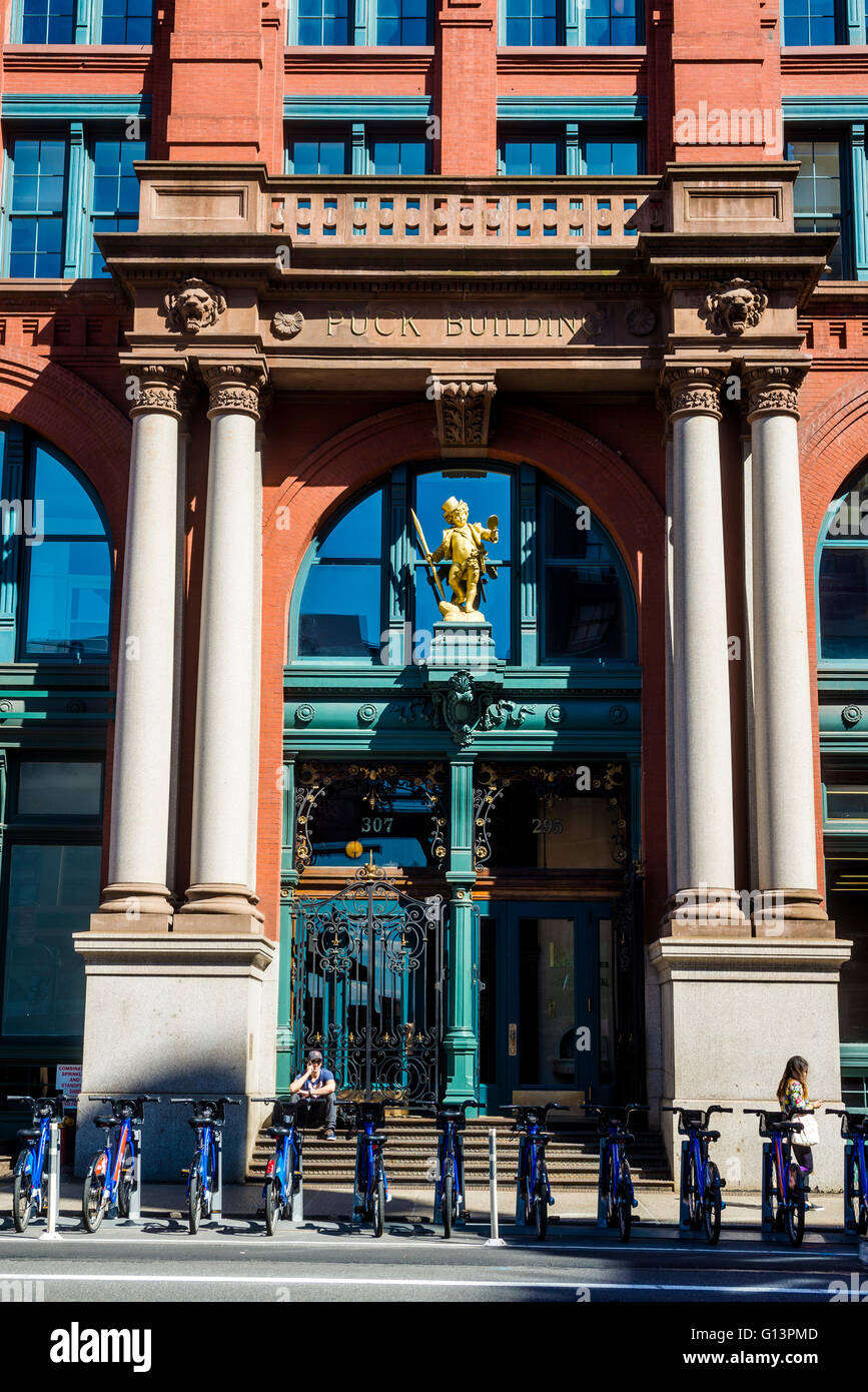 New York, NY 8 May 2016 Entrance to the Puck Building in the Noho ...