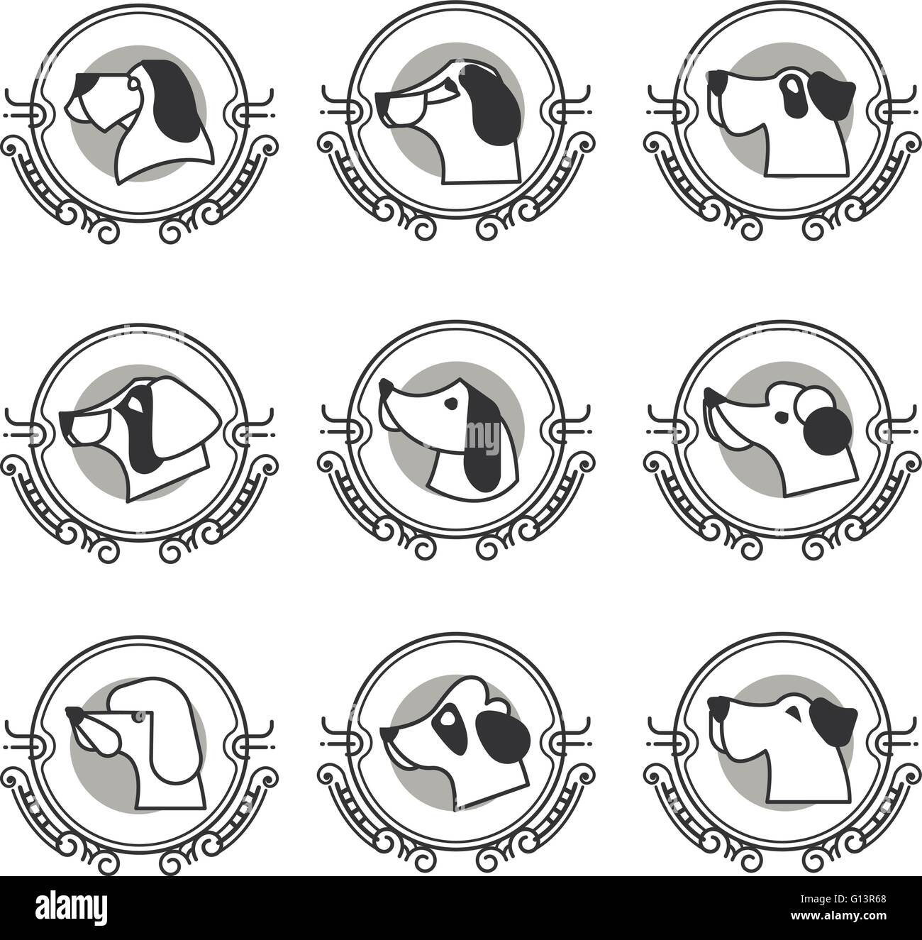 Dogs collection vector hi-res stock photography and images - Alamy