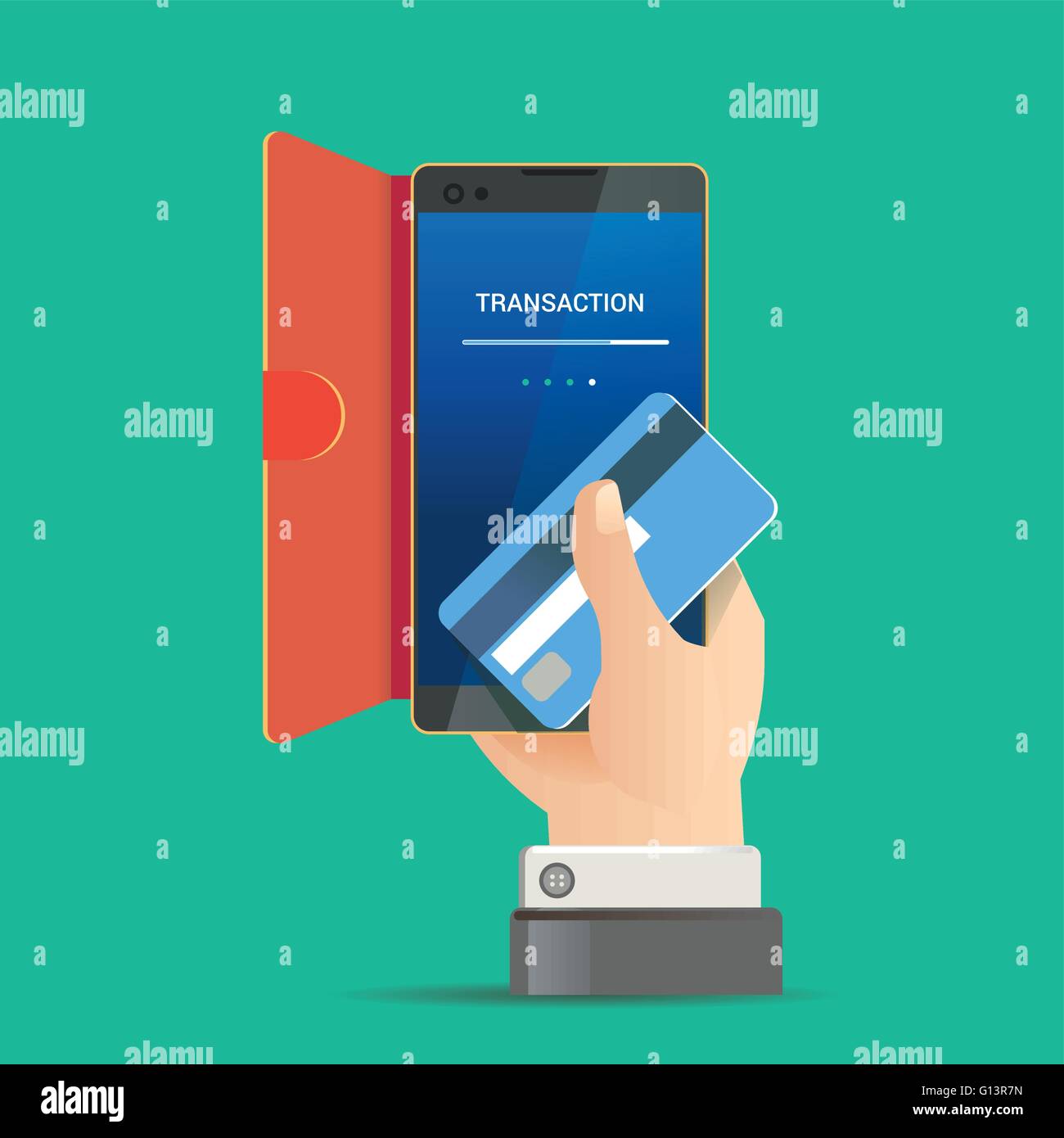 vector illustration for money transaction, technology, business, mobile ...