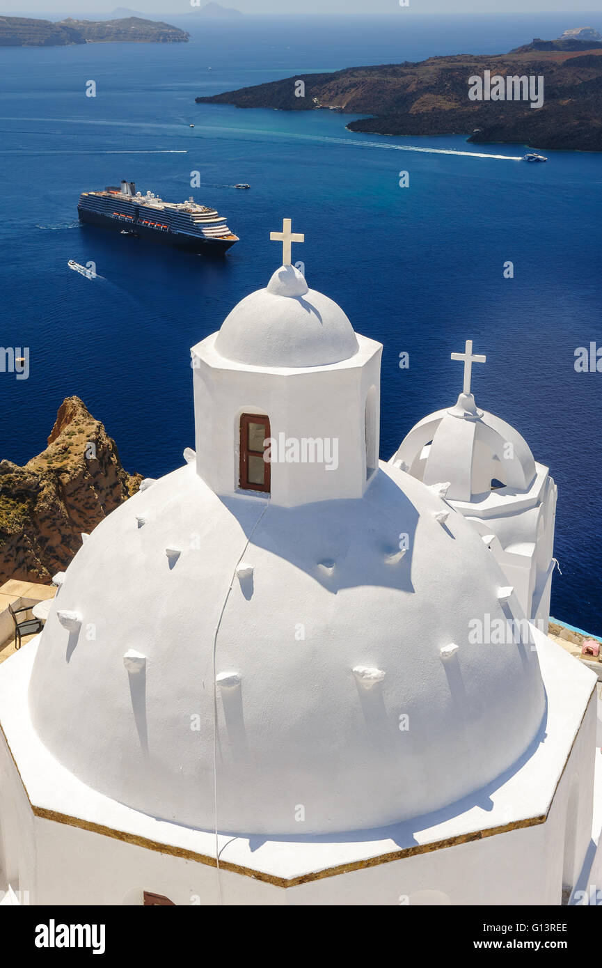 Church in Fira, Santorini Stock Photo - Alamy