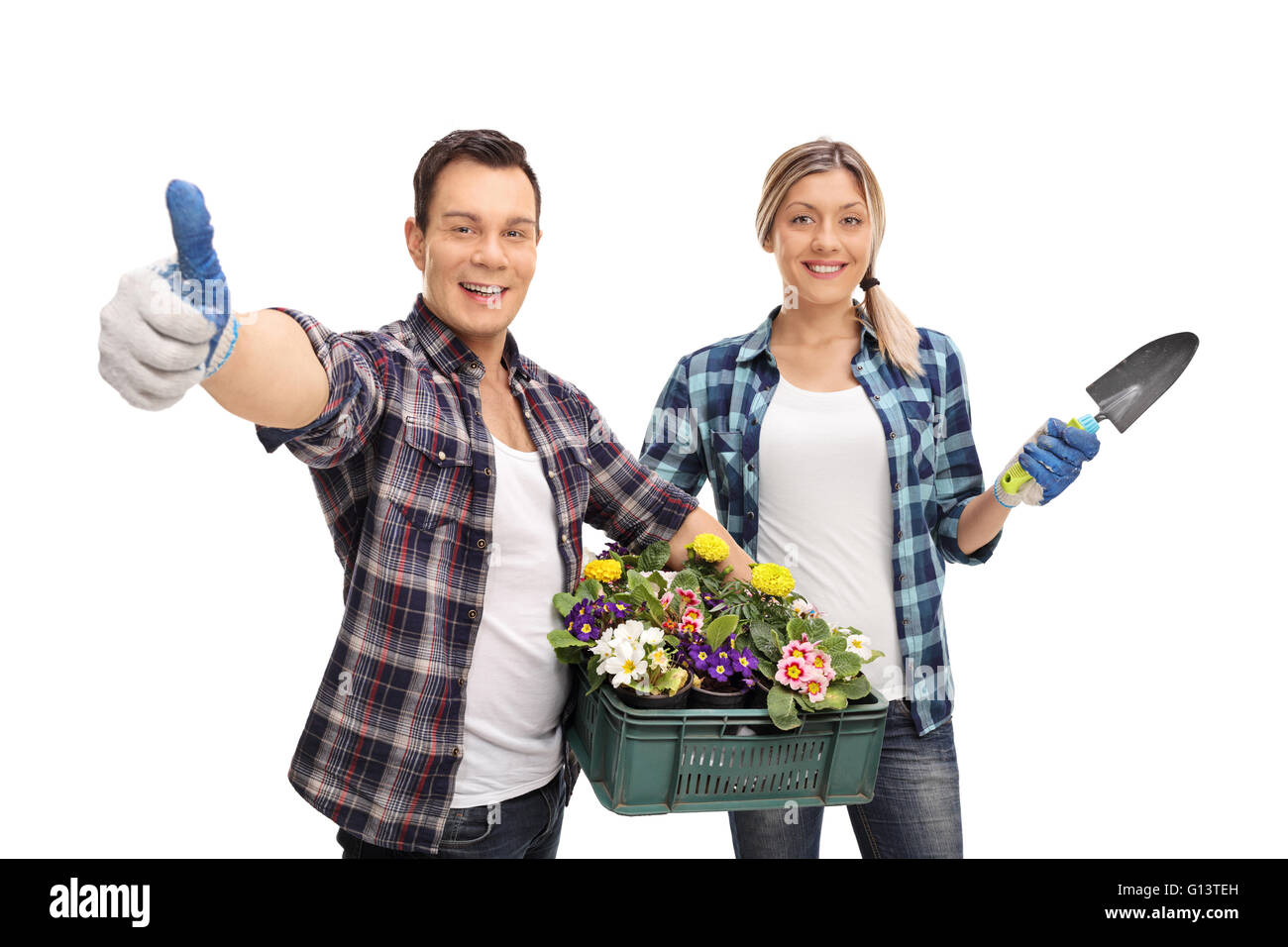 Hand on a gardening tool Cut Out Stock Images & Pictures - Alamy