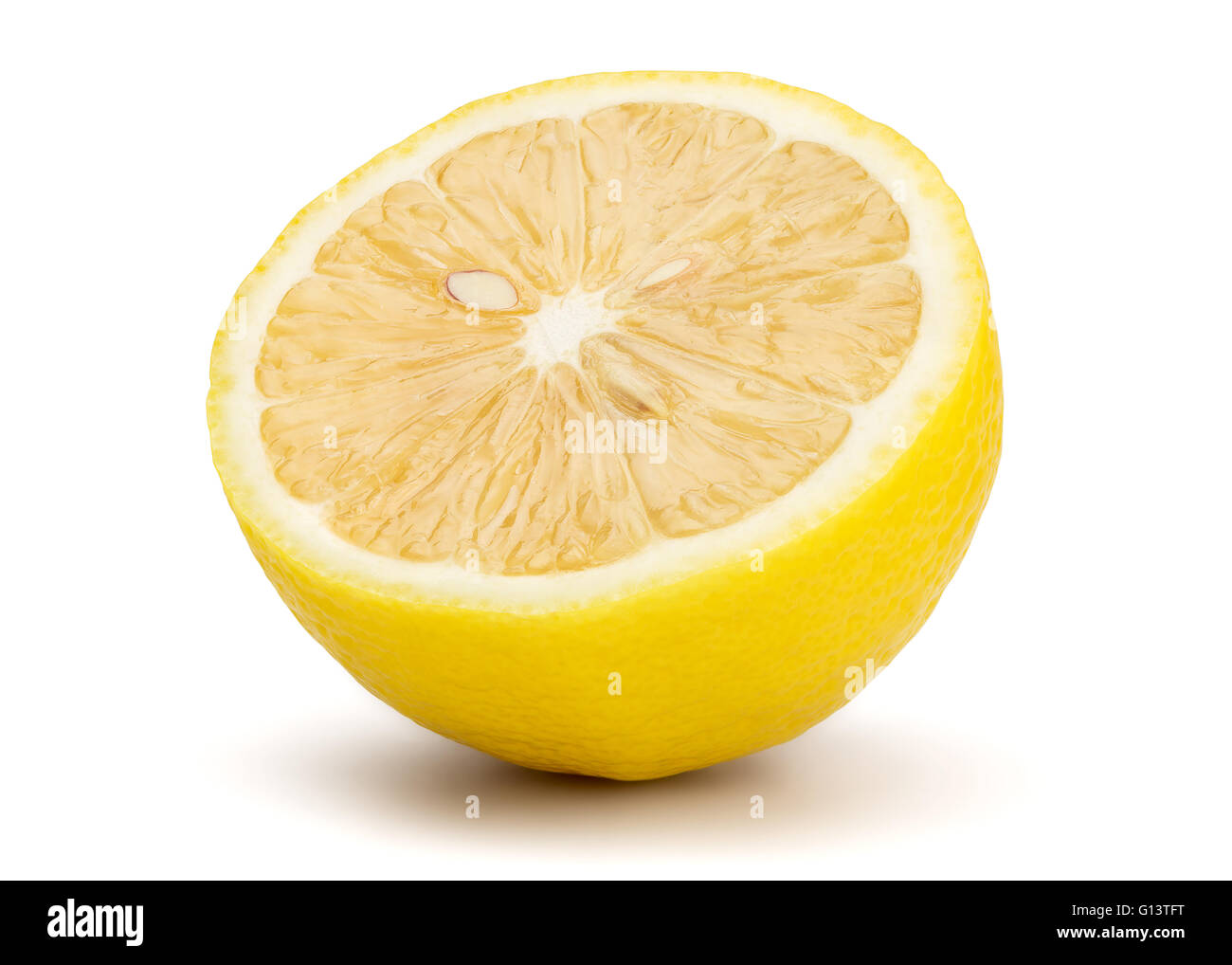Fresh Yellow Lemon Isolated on White Background in Full Depth of Field ...