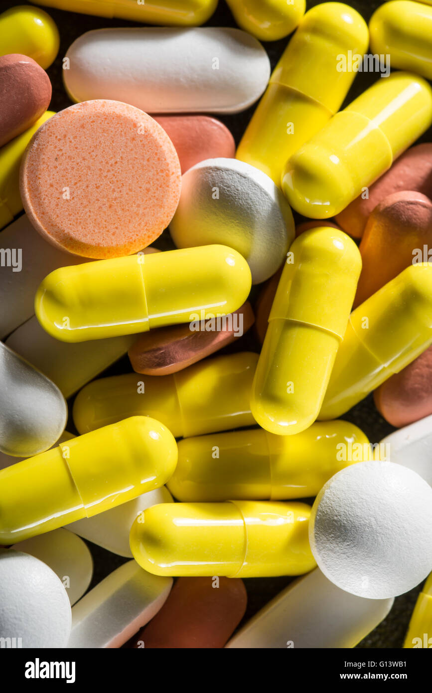 Multi colored capsule hi-res stock photography and images - Alamy