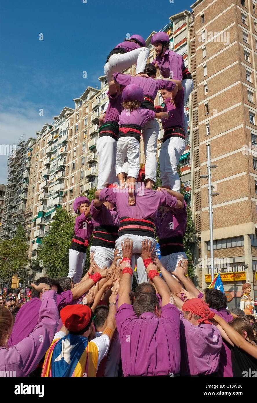 Castellers traditional human towers hi-res stock photography and images ...