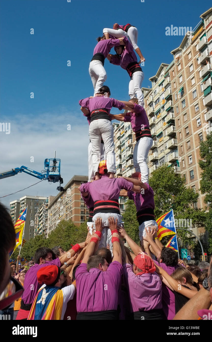 Castellers traditional human towers hi-res stock photography and images ...
