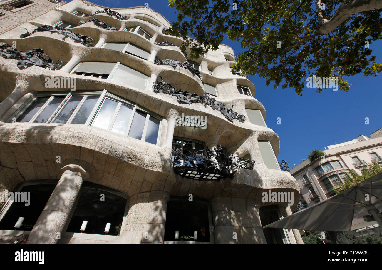 Casa Milà, popularly known as ‘La Pedrera’ (the stone quarry ...