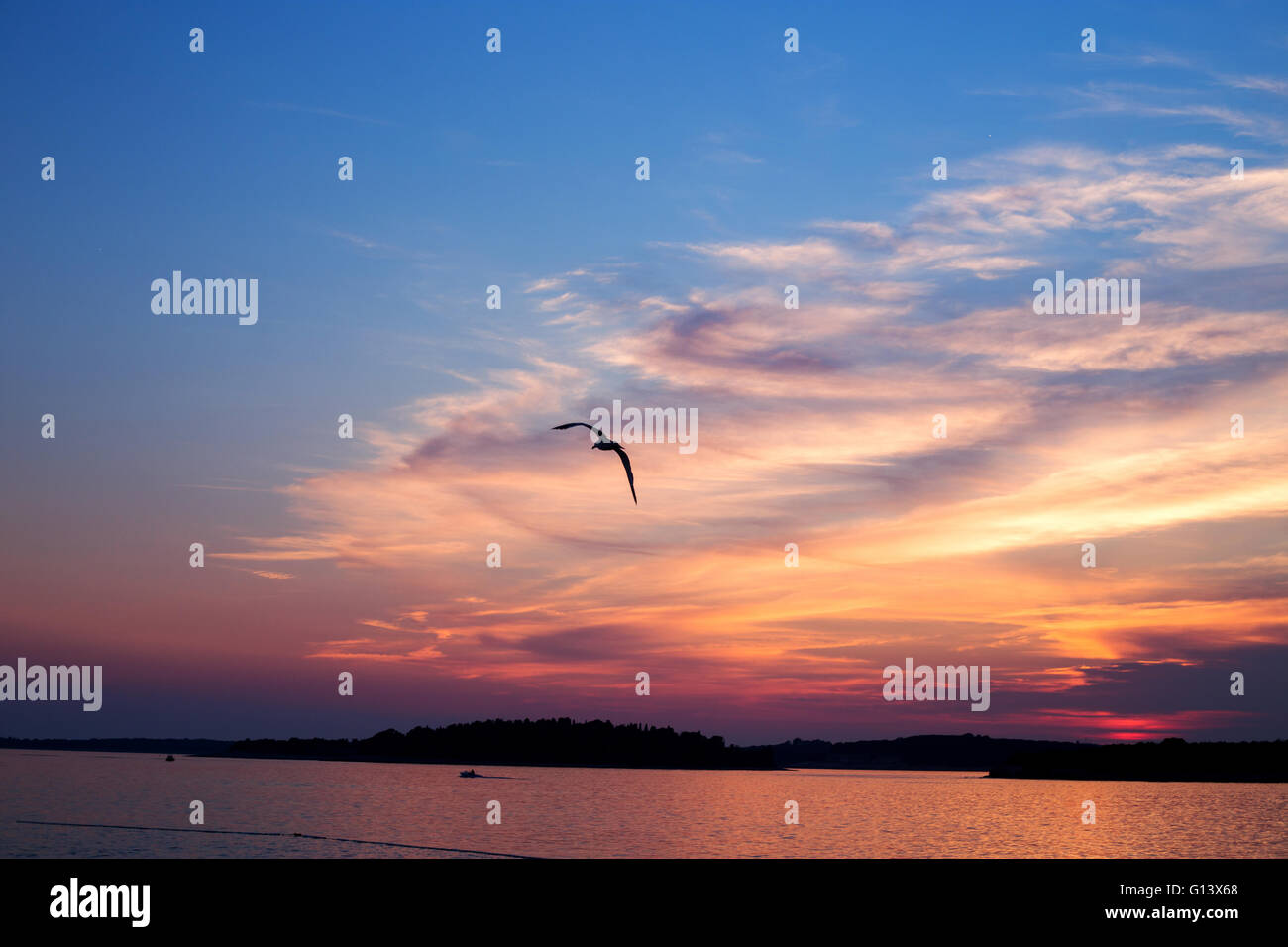 Colorful sunset over sea Stock Photo - Alamy