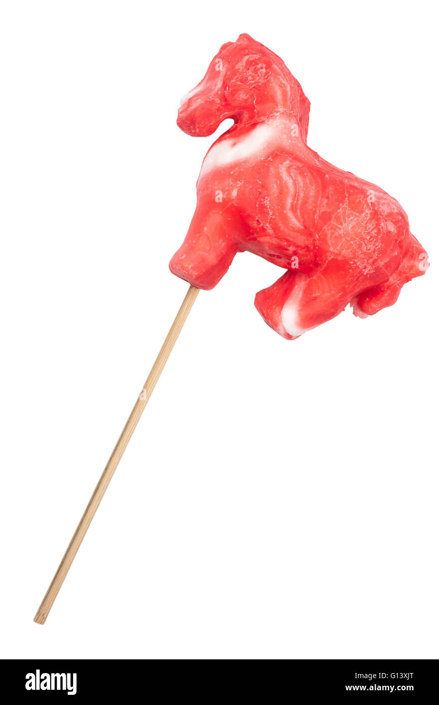 Horse shape lollipop isolated on white background Stock Photo - Alamy