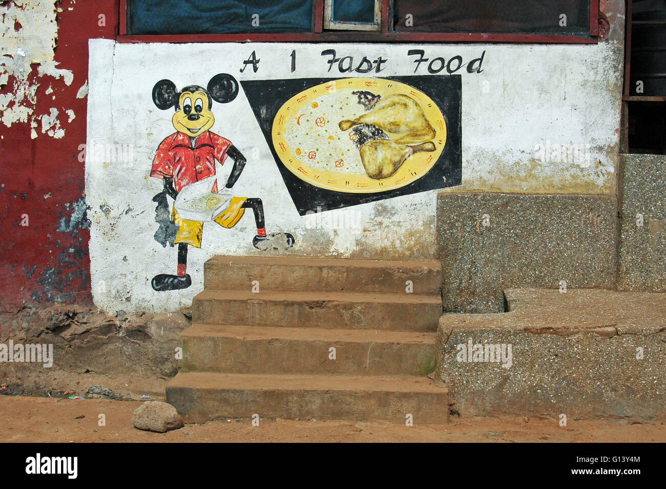 1 A Fast Food, Graffiti, on a fast food restaurant, in Ghana (West ...