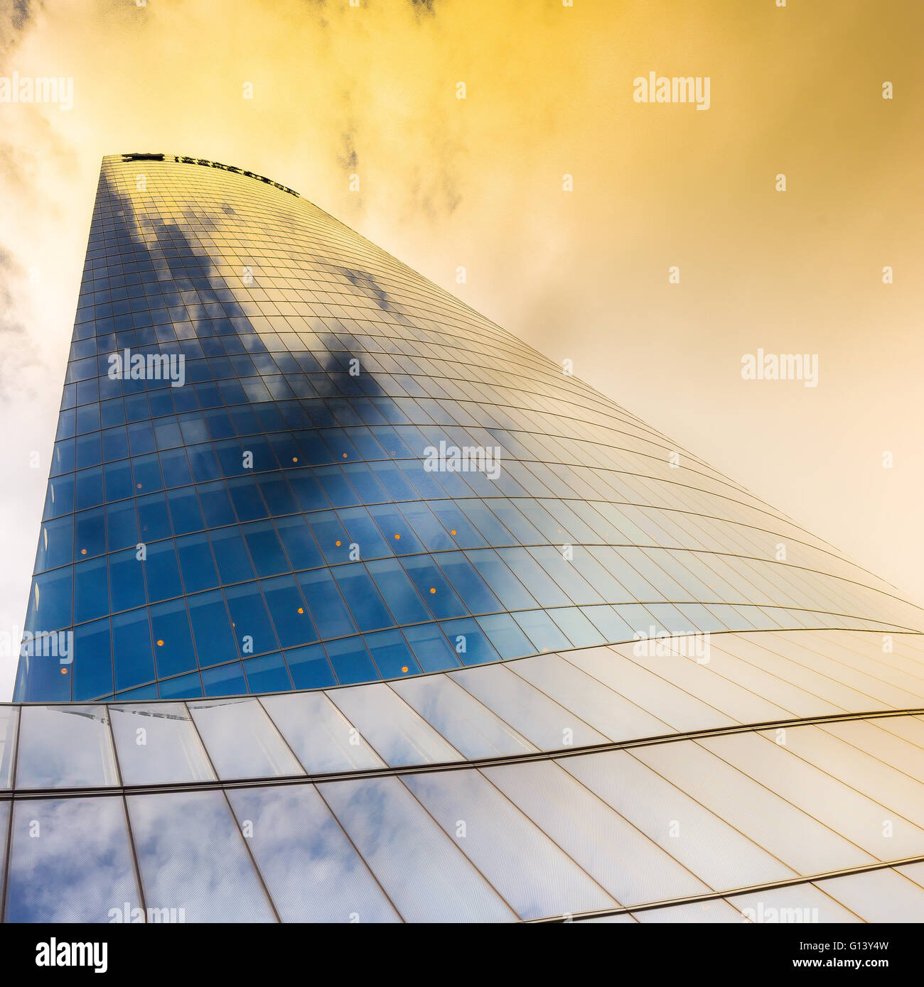 Perspective wide angle view industrial architecture Stock Photo - Alamy