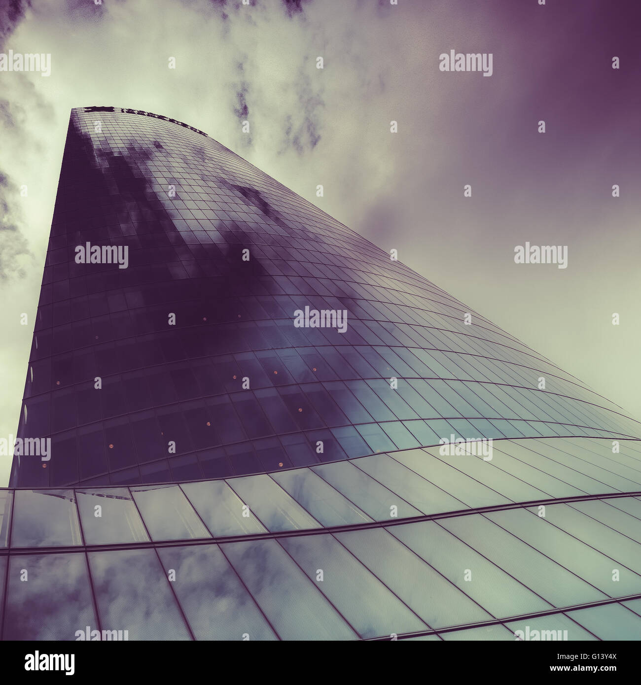 Perspective wide angle view industrial architecture Stock Photo - Alamy