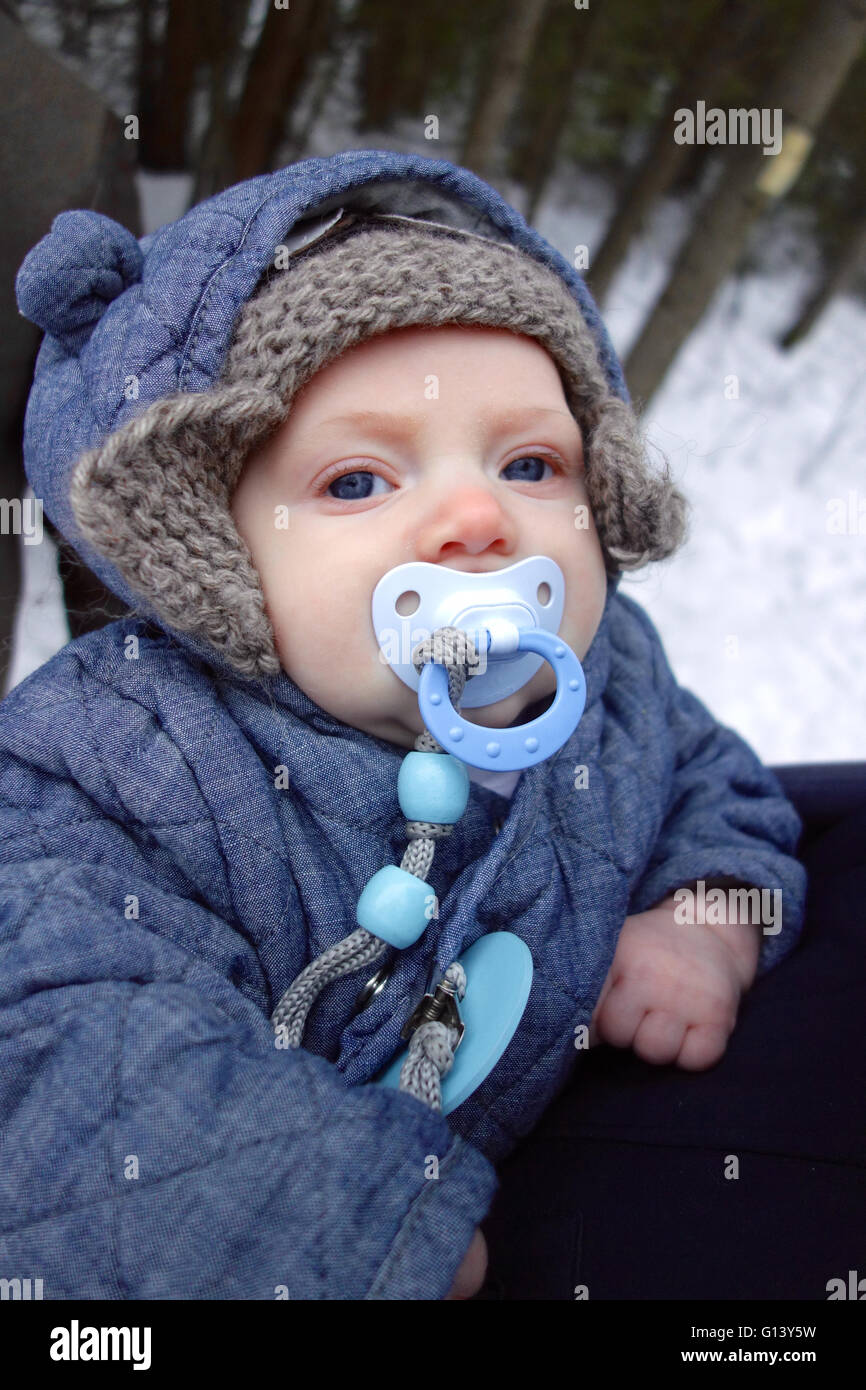 baby boy with pacifier Stock Photo - Alamy