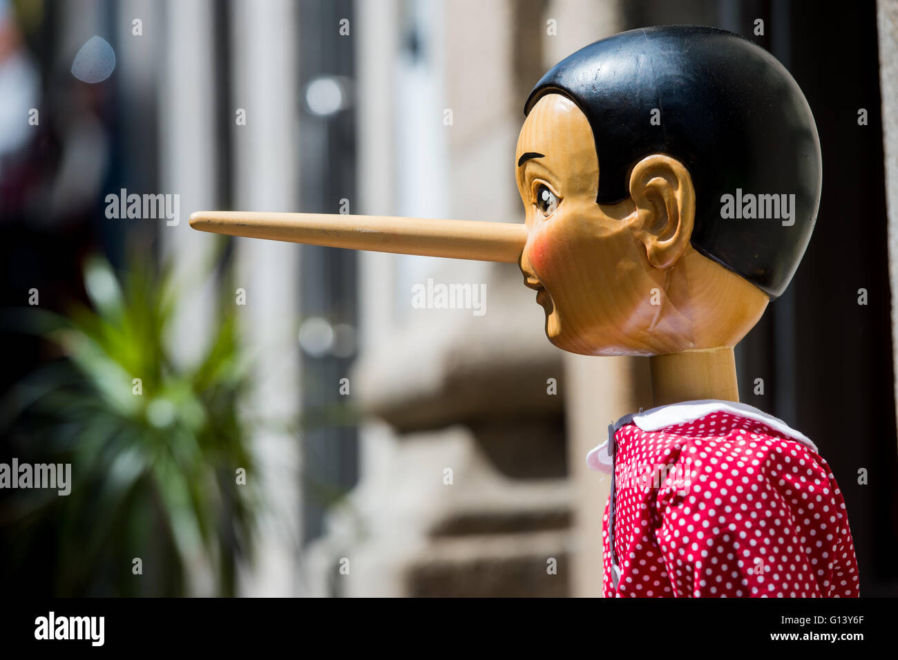 Pinocchio puppet made from wood Stock Photo - Alamy