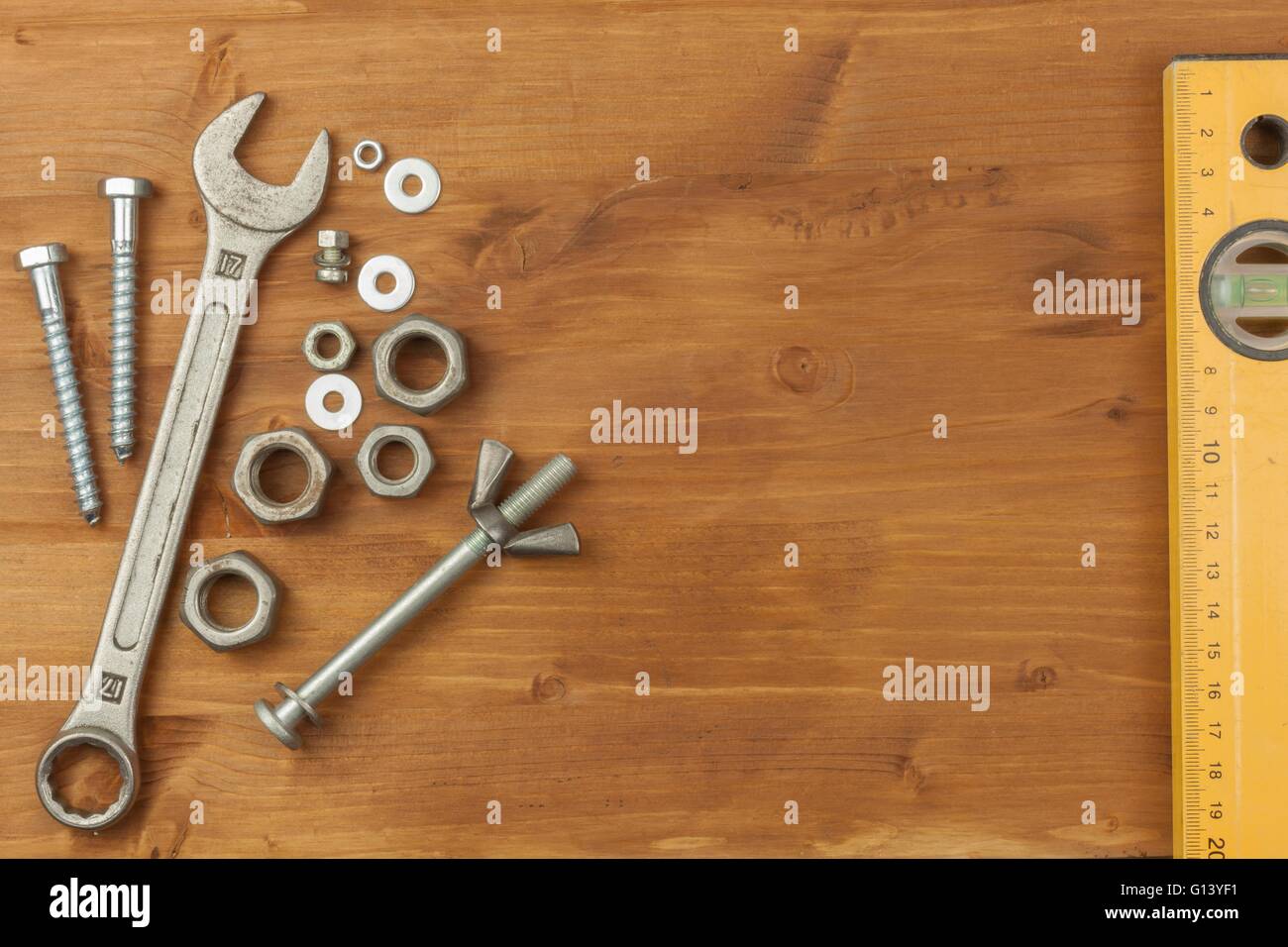 Disorder in the tool. Preparing for home treatment. Various tools ...