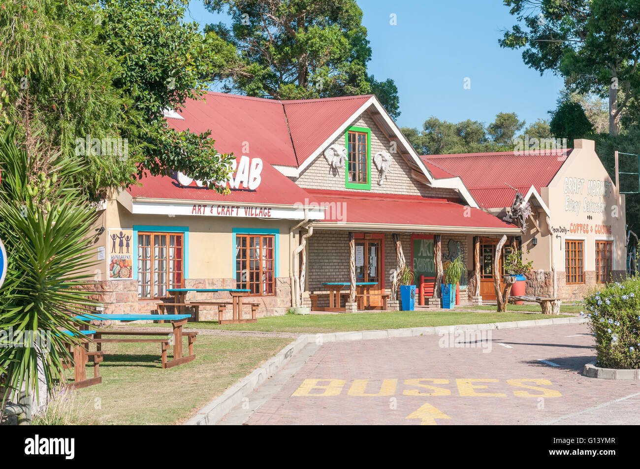 SEDGEFIELD, SOUTH AFRICA - MARCH 4, 2016: A restaurant and art and ...