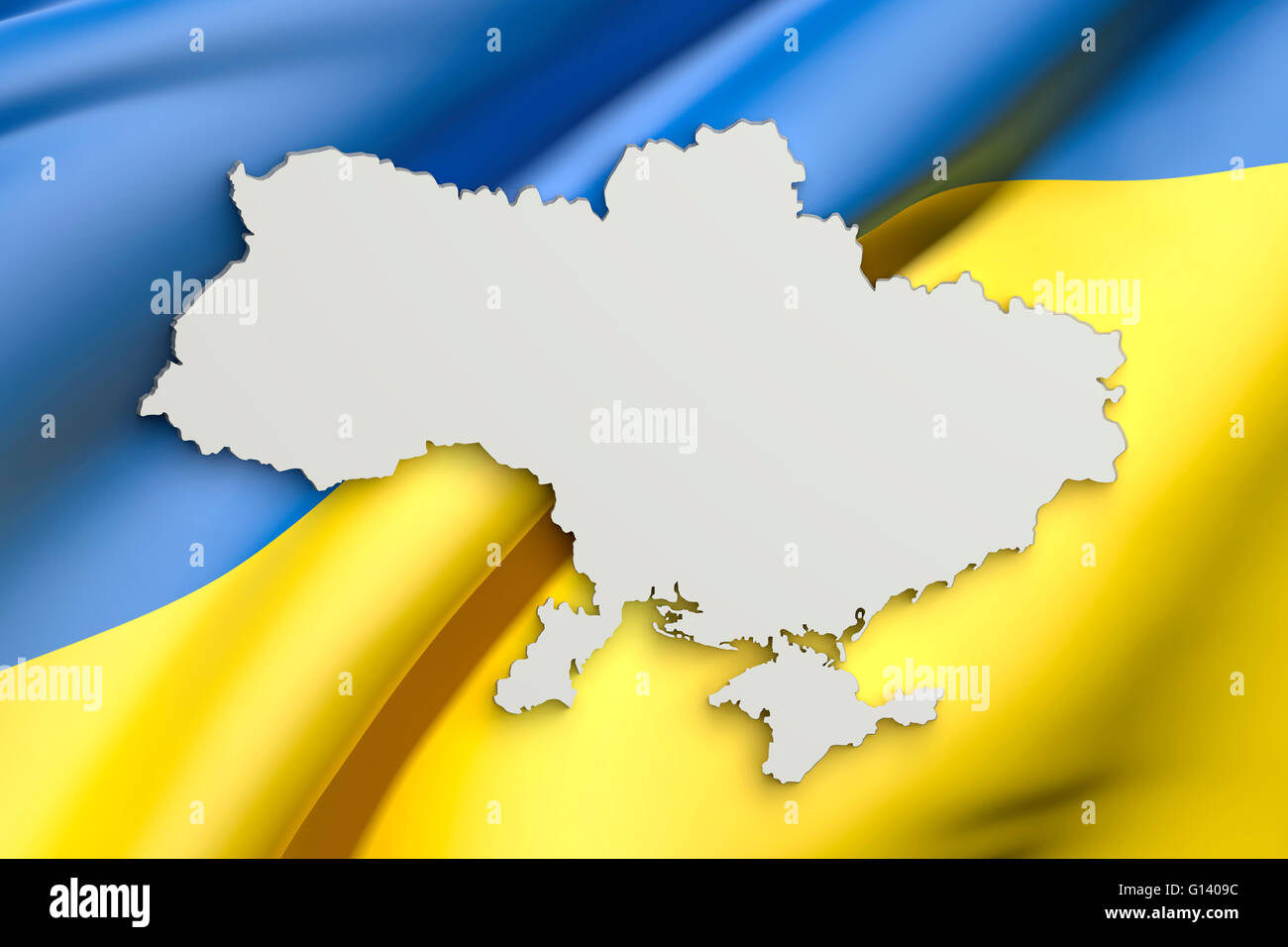3d rendering of Ukraine map and flag on background Stock Photo - Alamy