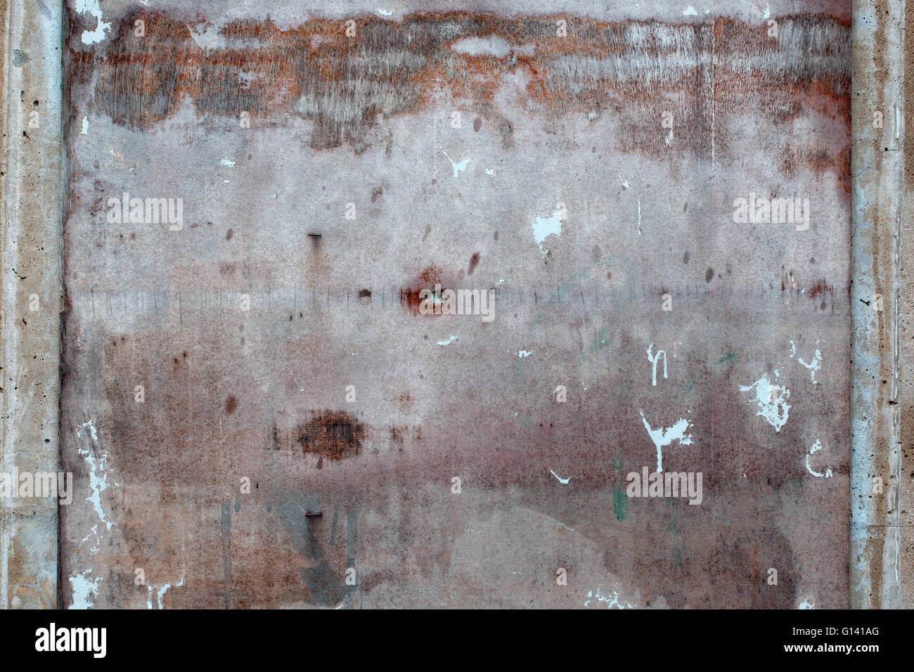 Metal texture with cement borders on sides Stock Photo - Alamy