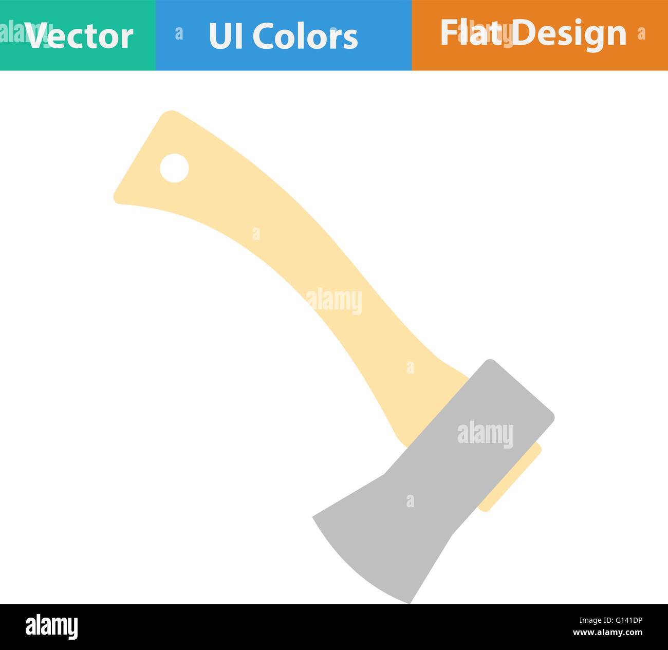 Flat design icon of camping axe in ui colors. Vector illustration Stock ...