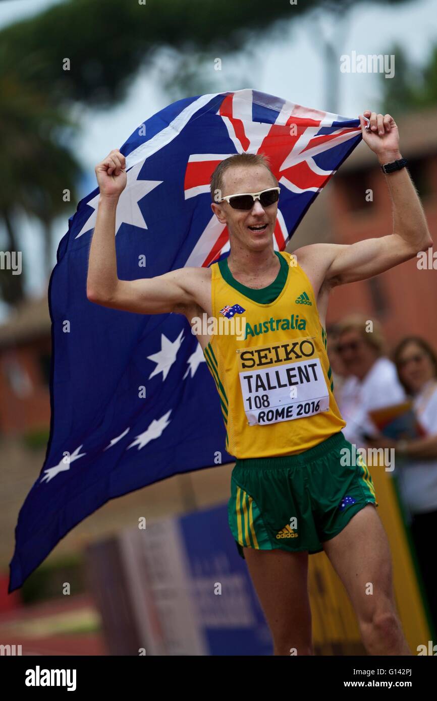 Rome, Italy. 8th May, 2016. Australian Jared Tallent celebrates after ...