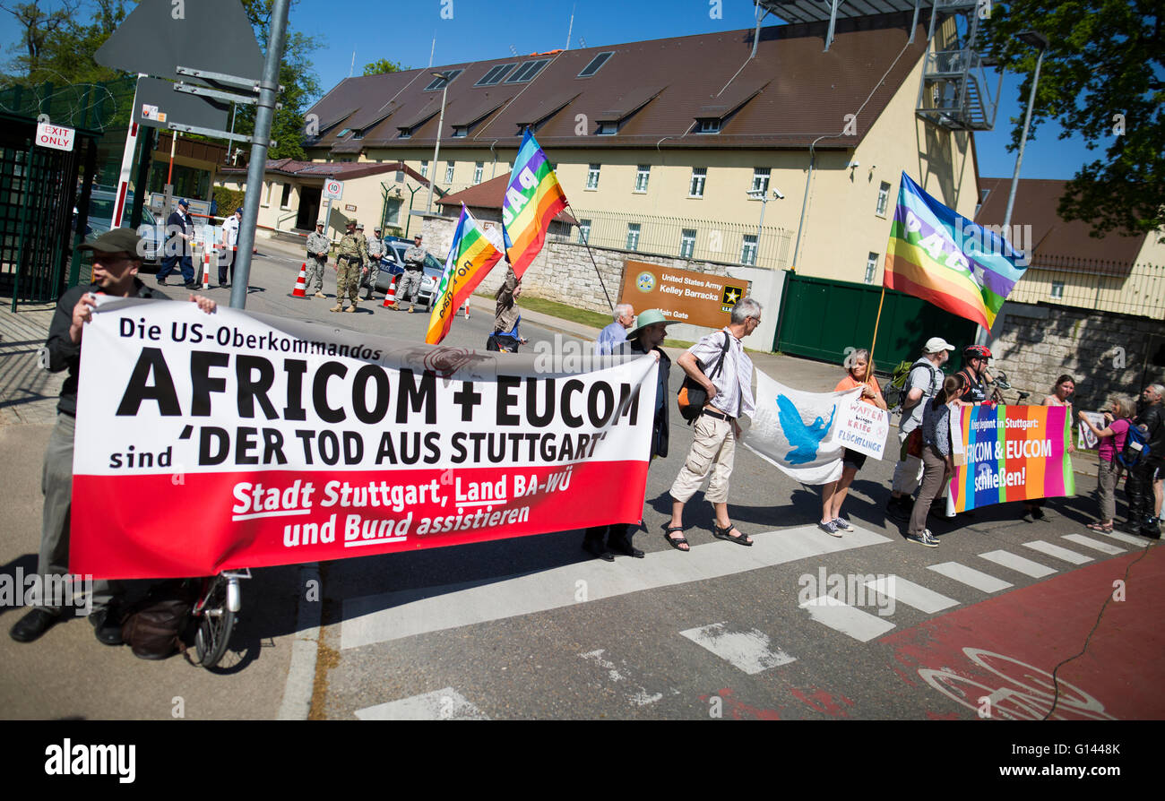 Stuttgart, Germany. 08th May, 2016. Participants of a peace rally ...