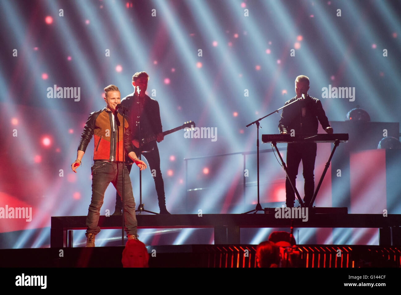 Stockholm, Sweden. 7th May. Singer Nicky Byrne from Ireland is ...