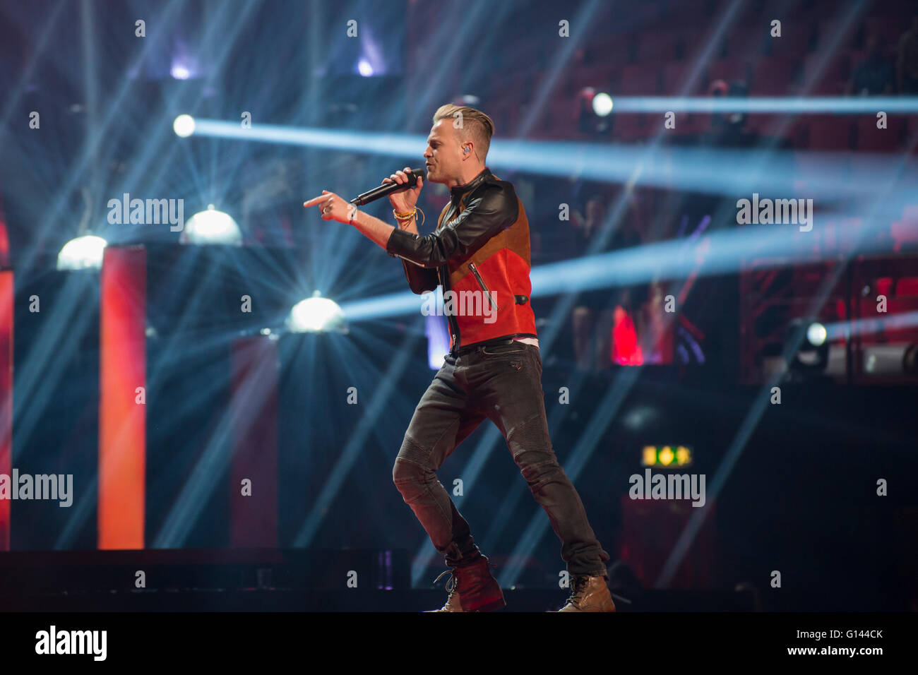 Stockholm, Sweden. 7th May. Singer Nicky Byrne from Ireland is ...